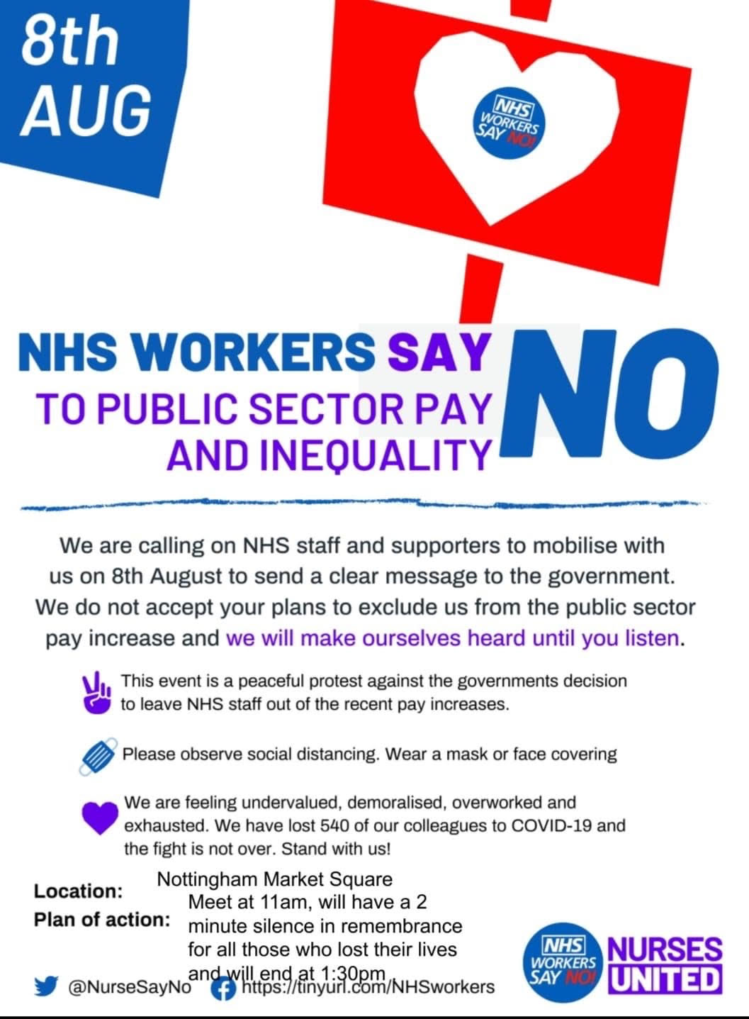 Dudley General UNISON - NHS demo Nottingham - 8th August